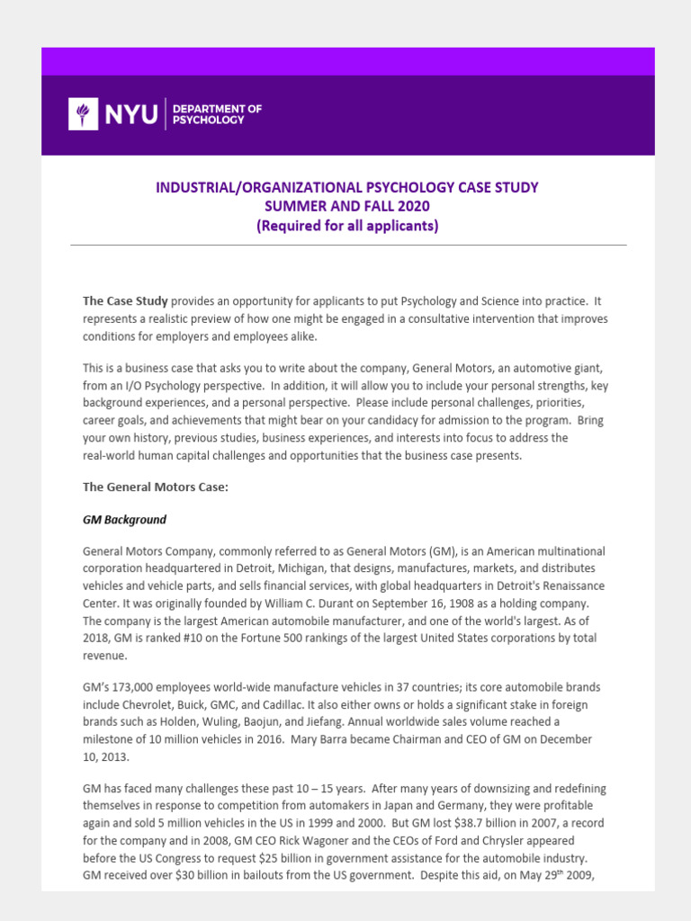 General Motors Case Study | PDF | General Motors | Economies