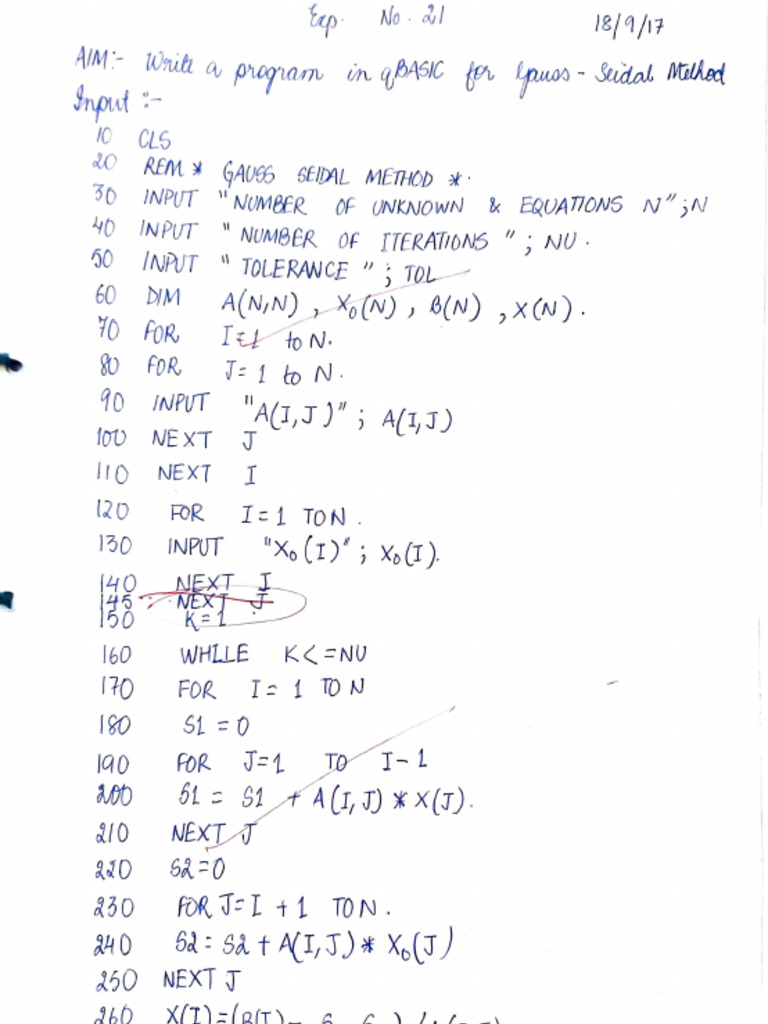 Gauss-Seidal(Simultaneous Equations) (1) | PDF