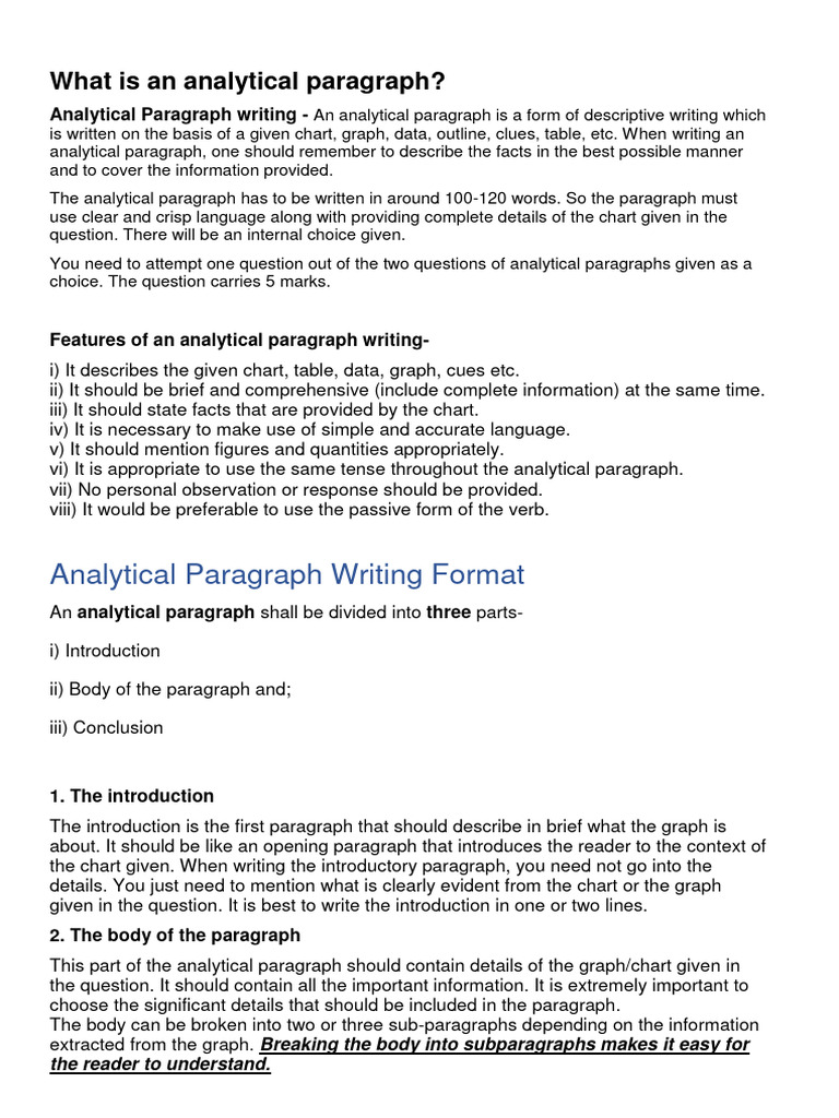 Analytical Paragraph | Download Free PDF | Chart
