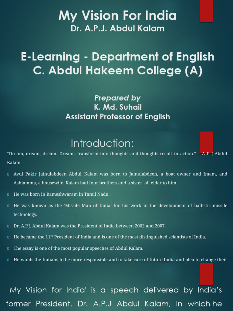 APJ Abdul Kalam Suhail | PDF