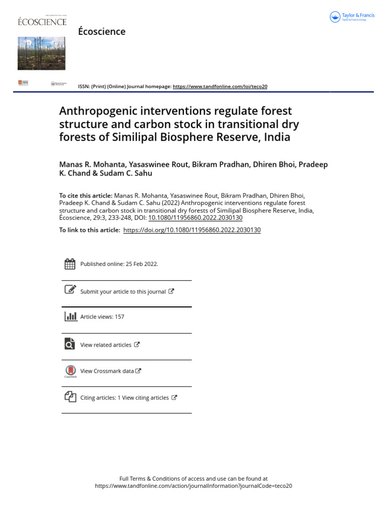 Anthropogenic Interventions Regulate Forest Structure and Carbon Stock ...