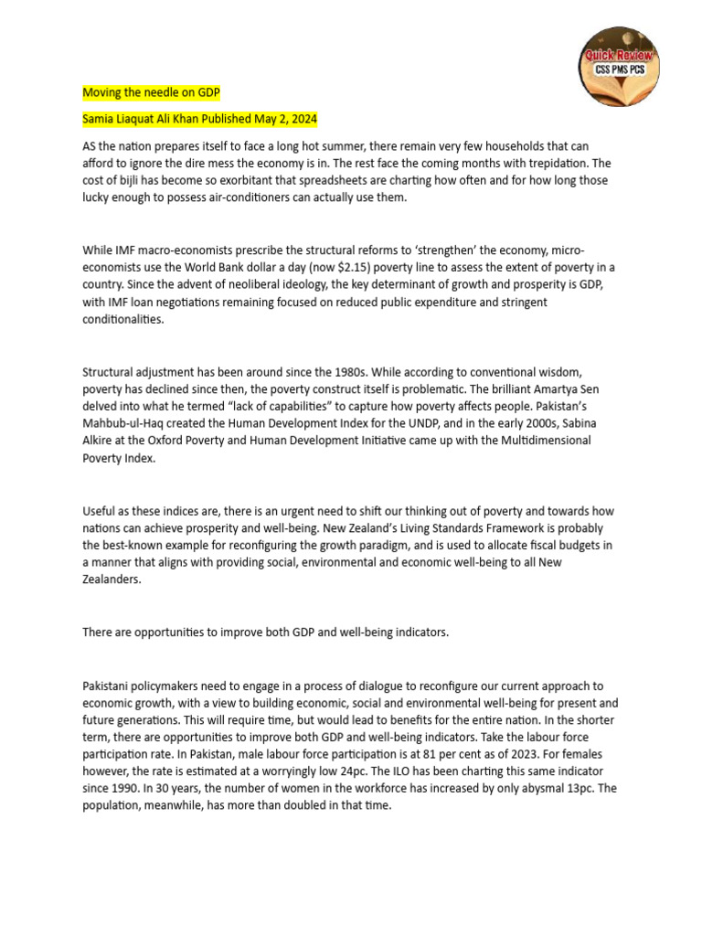 Boosting Pakistan's GDP through Women's Workforce | PDF | Gross ...