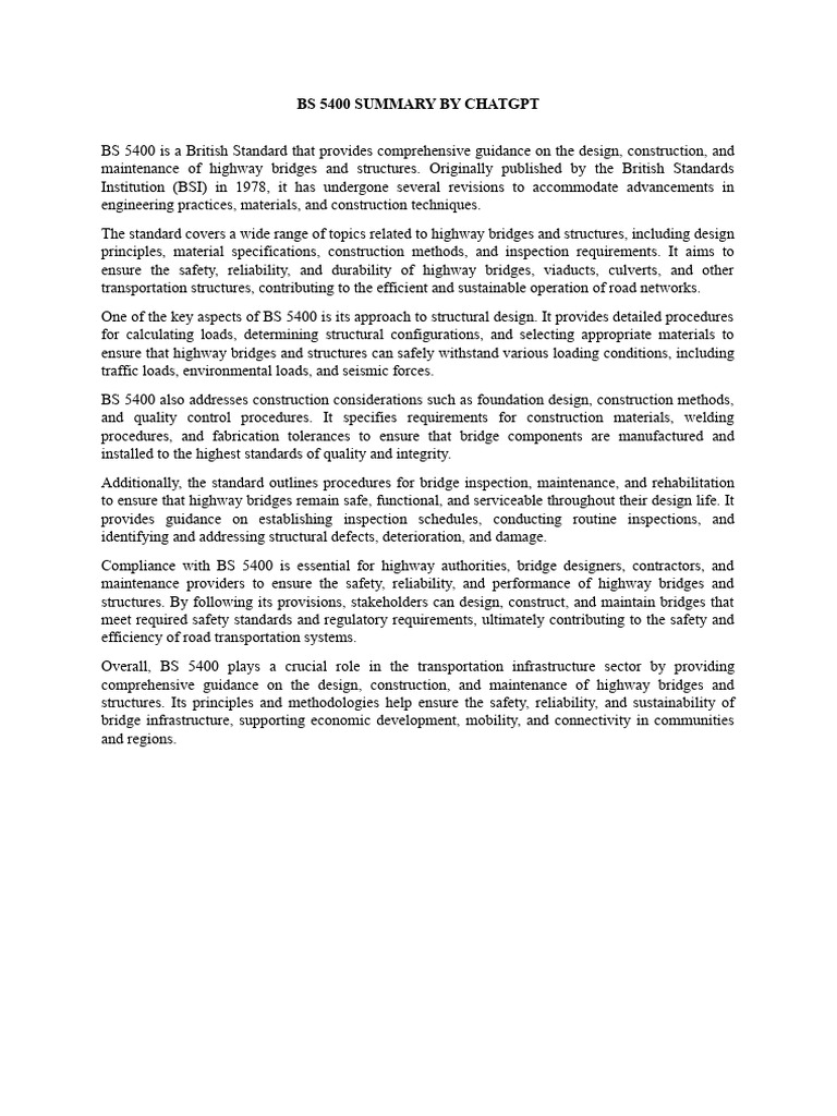 BS 5400: Highway Bridge Standards | PDF | Reliability Engineering | Bridge