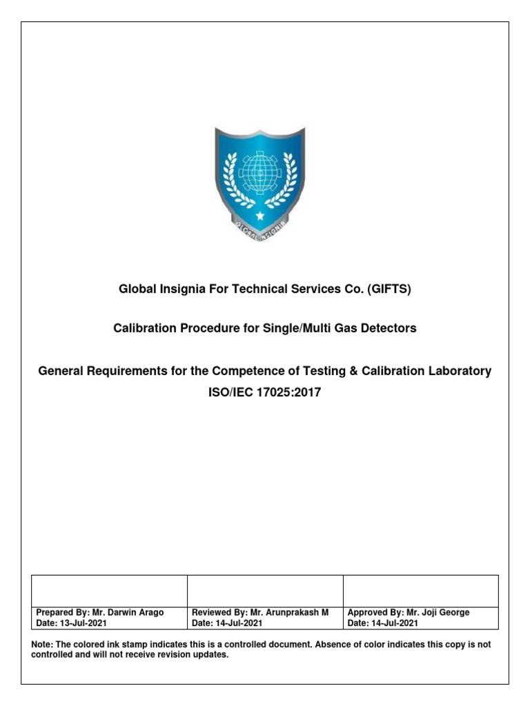 Multi Gas Detector Calibration Procedure | PDF | Calibration | Equipment