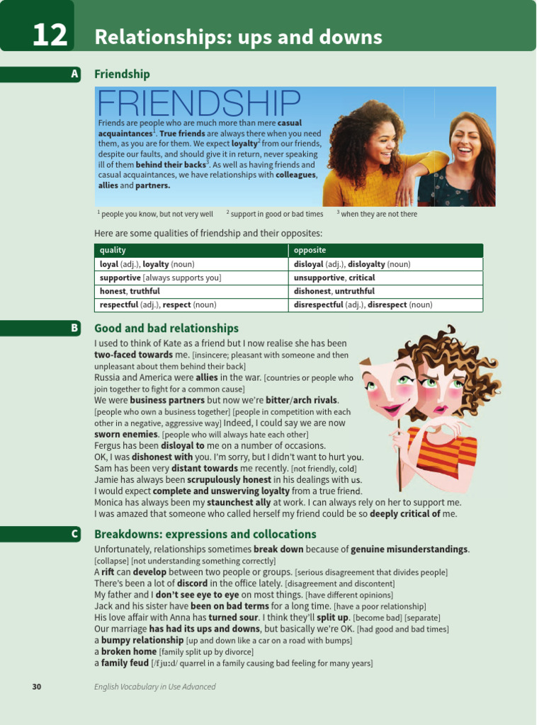 Relationships (Advanced Vocabulary) | PDF | Linguistic Morphology | Syntax