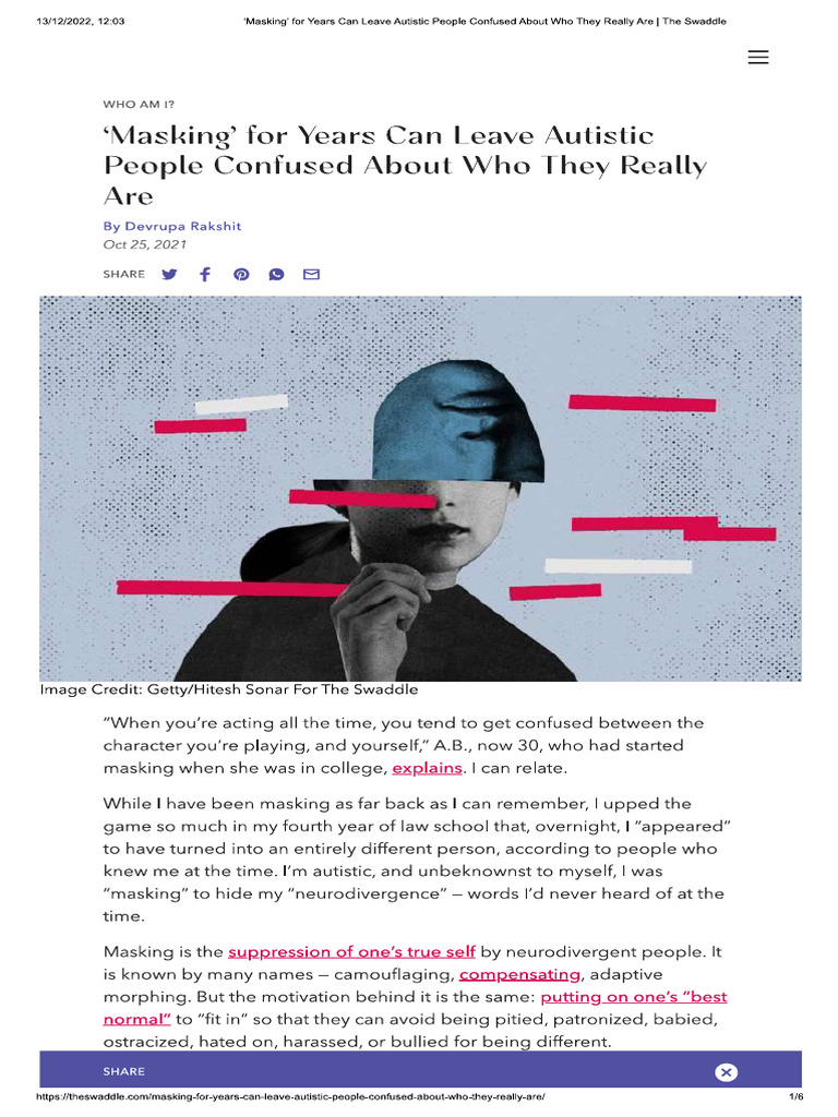 Masking' For Years Can Leave Autistic People Confused About Who They ...