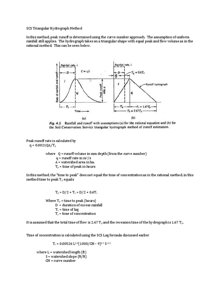 SCS Triangular Hydro Graph Method | PDF | Surface Runoff | Aquifer
