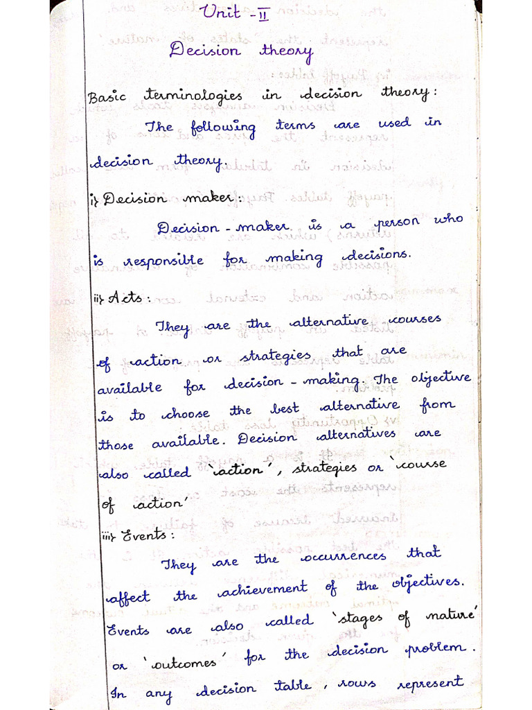 Unit 2 - decision theory | PDF
