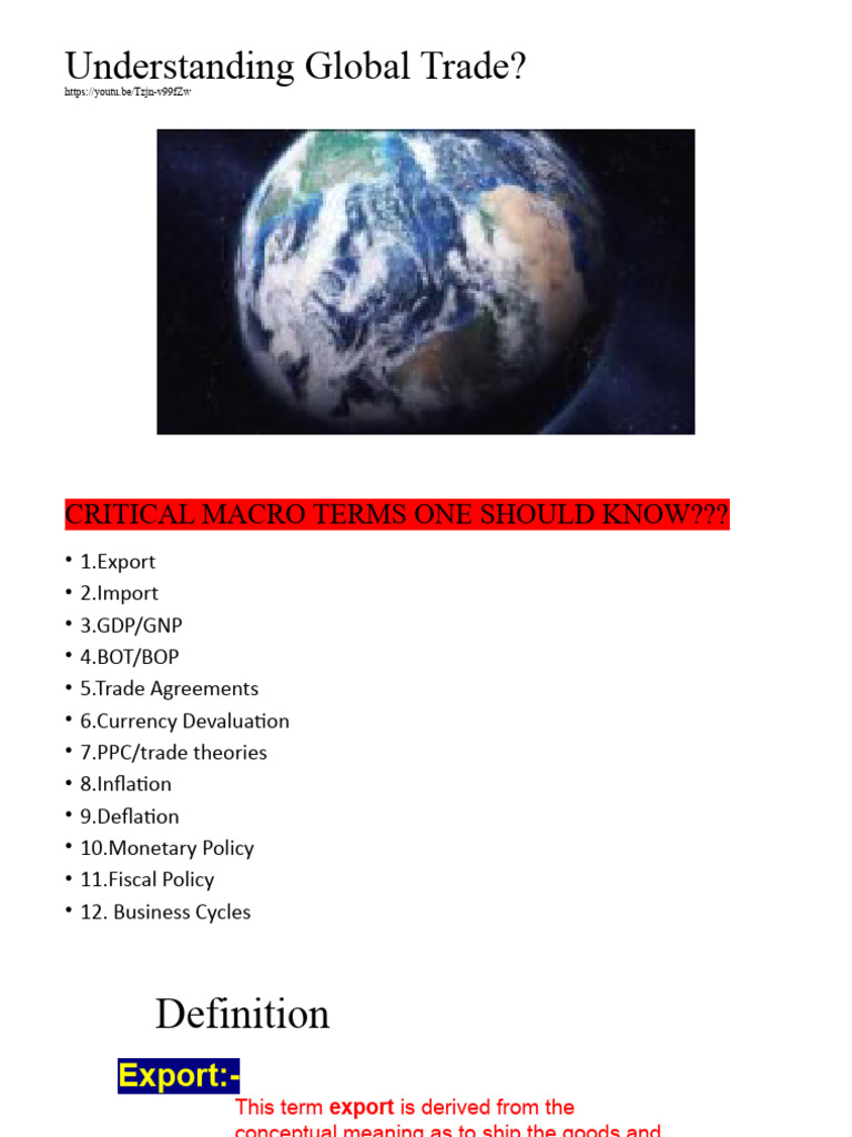 Intro To Export and Import | PDF | Exports | Balance Of Trade