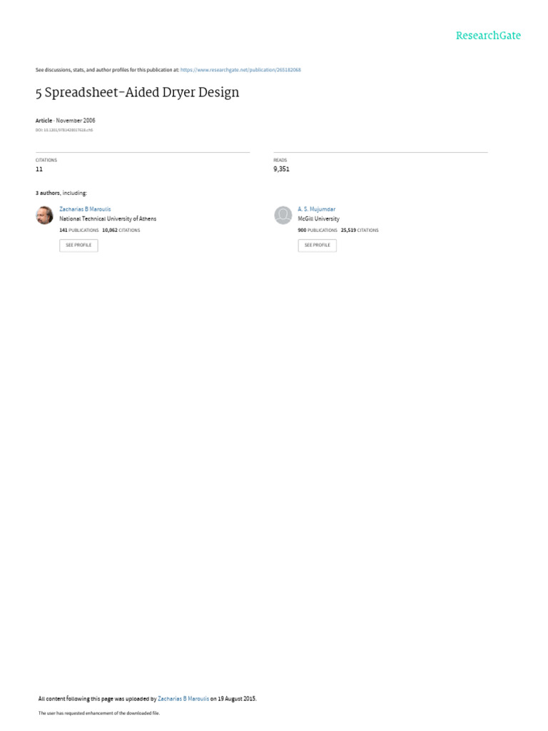 5 Spreadsheet-Aided Dryer Design | PDF | Spreadsheet | Microsoft Excel