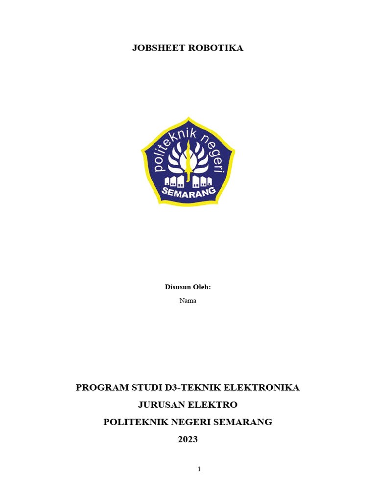 JOBSHEET ROBOTIKA - &program | PDF | Teknologi & Rekayasa