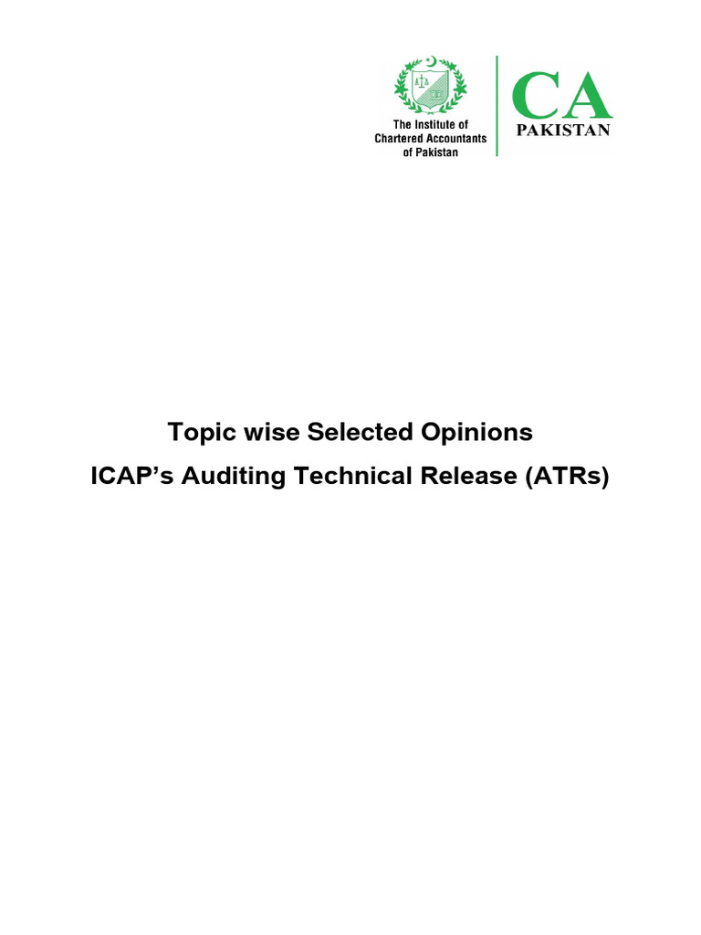 ATRs | PDF | Auditor's Report | Audit