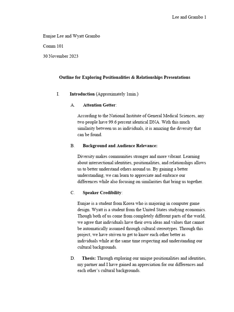 Final Outline Positionalities Presentation Revised | PDF | Psychological Concepts | Behavioural ...