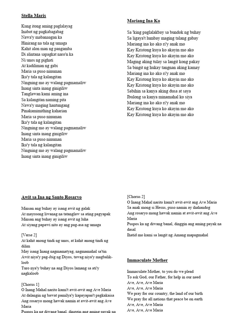 Marian Songs | PDF