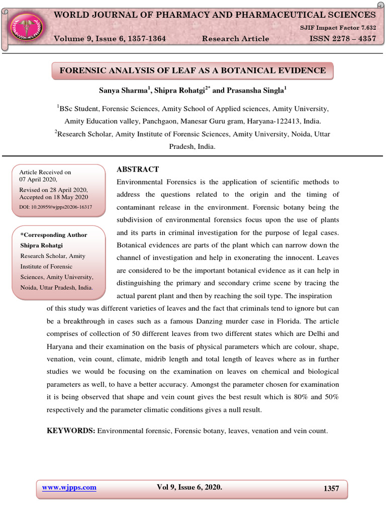 Botanical Evidence | PDF | Leaf | Botany