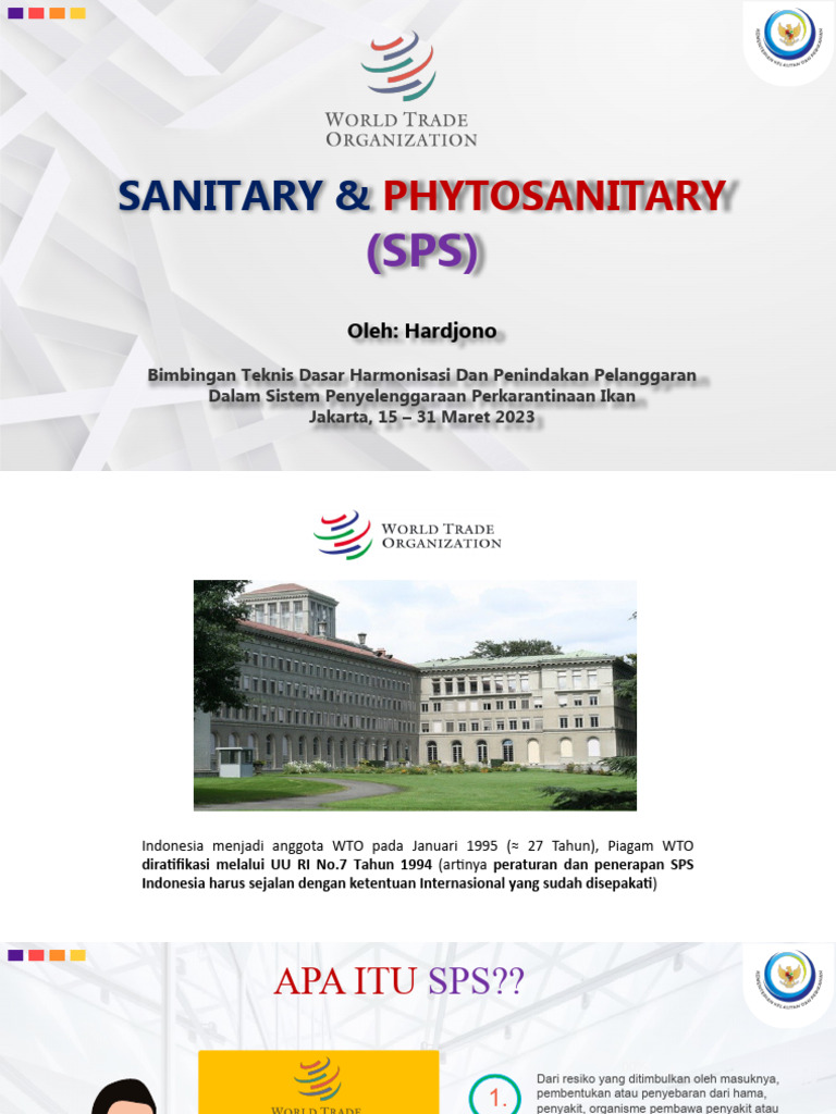Perjanjian Sanitary & Phytosanitary Wto | PDF
