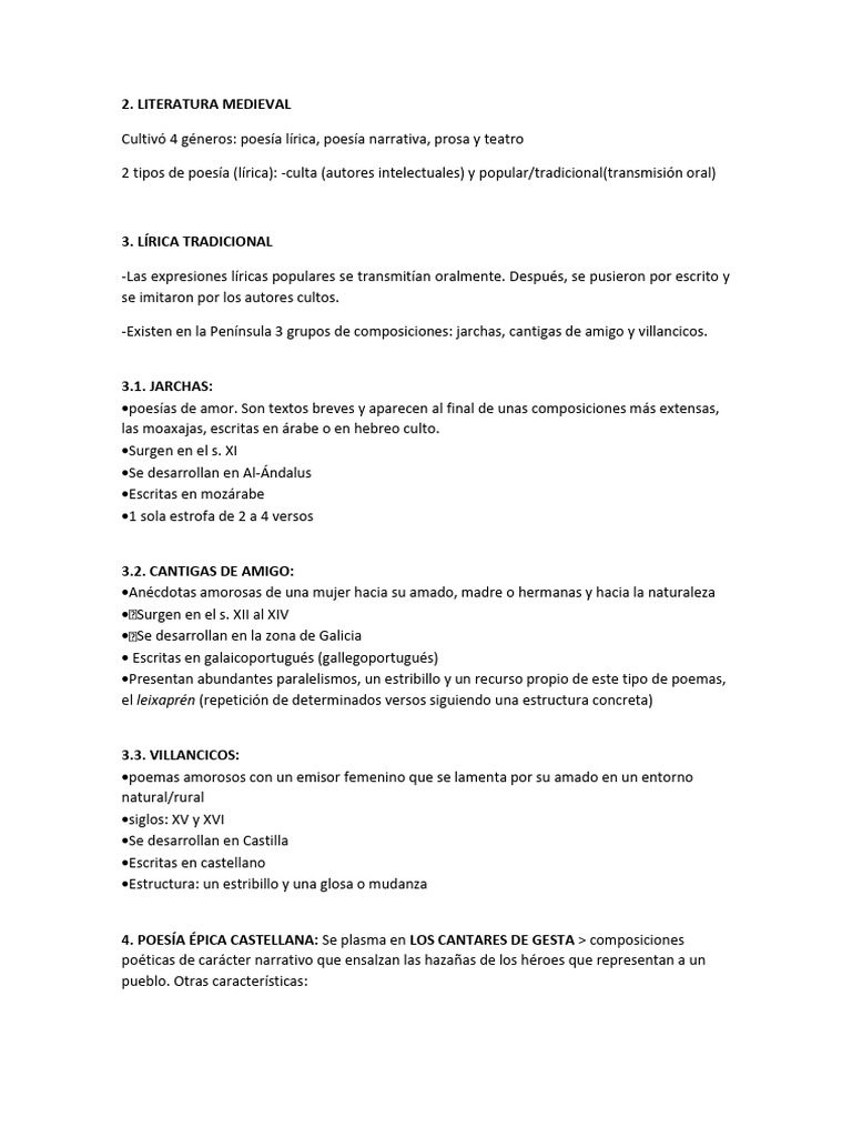 Esquema Literatura T9 | PDF