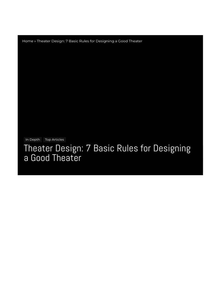 7 Essential Theater Design Rules | PDF | Theatre | Performing Arts