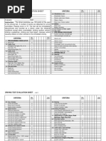 Driver Assessment Checklist | PDF | Vehicles | Landing Gear