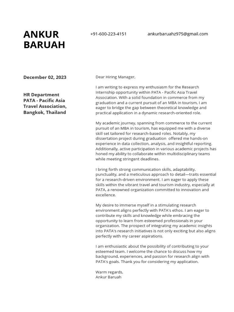 Cover Letter | Download Free PDF | Cognition | Learning