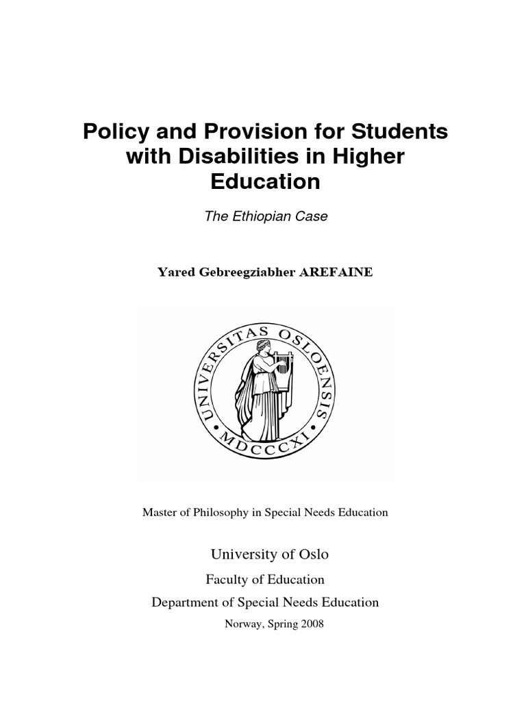 Yared Thesis | PDF | Survey Methodology | Disability