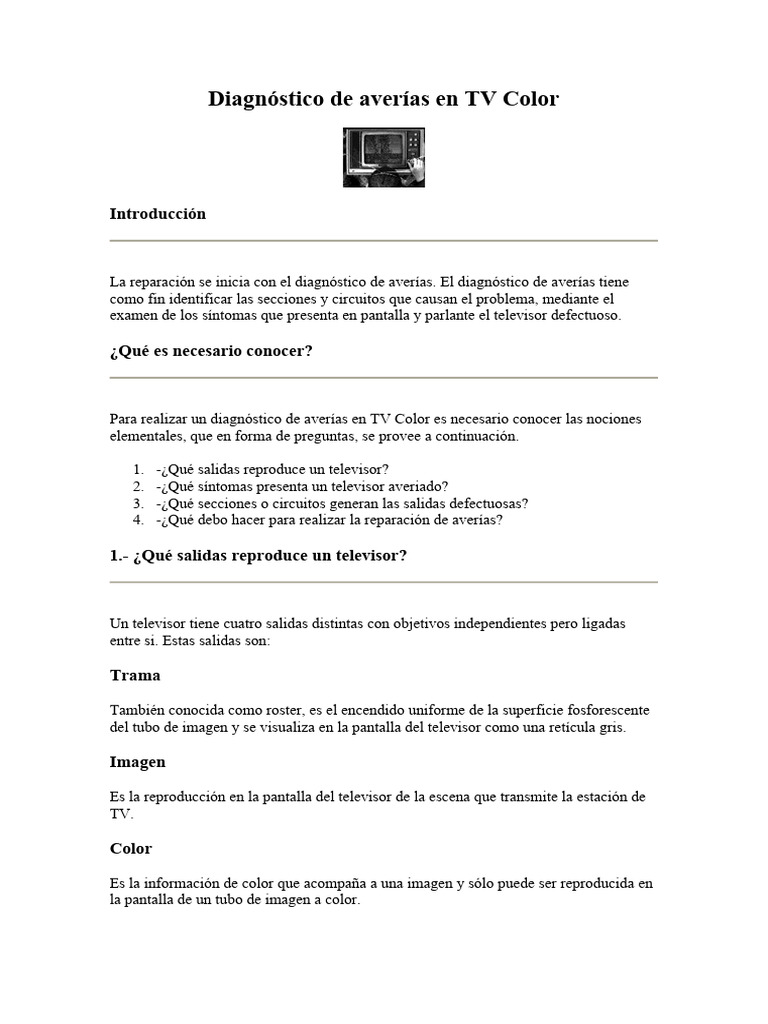 Diagnóstico de Averias em TVC | PDF | Fuente de alimentación | Altoparlante