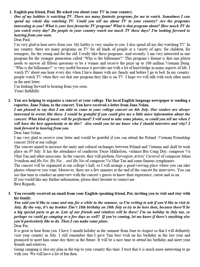 Sample Writing P1 | PDF