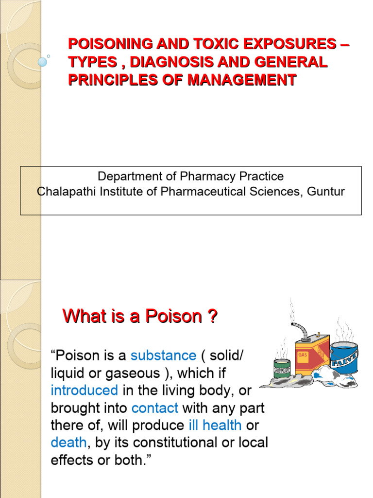 General Management of A Case of Poisoning | Download Free PDF | Poison ...