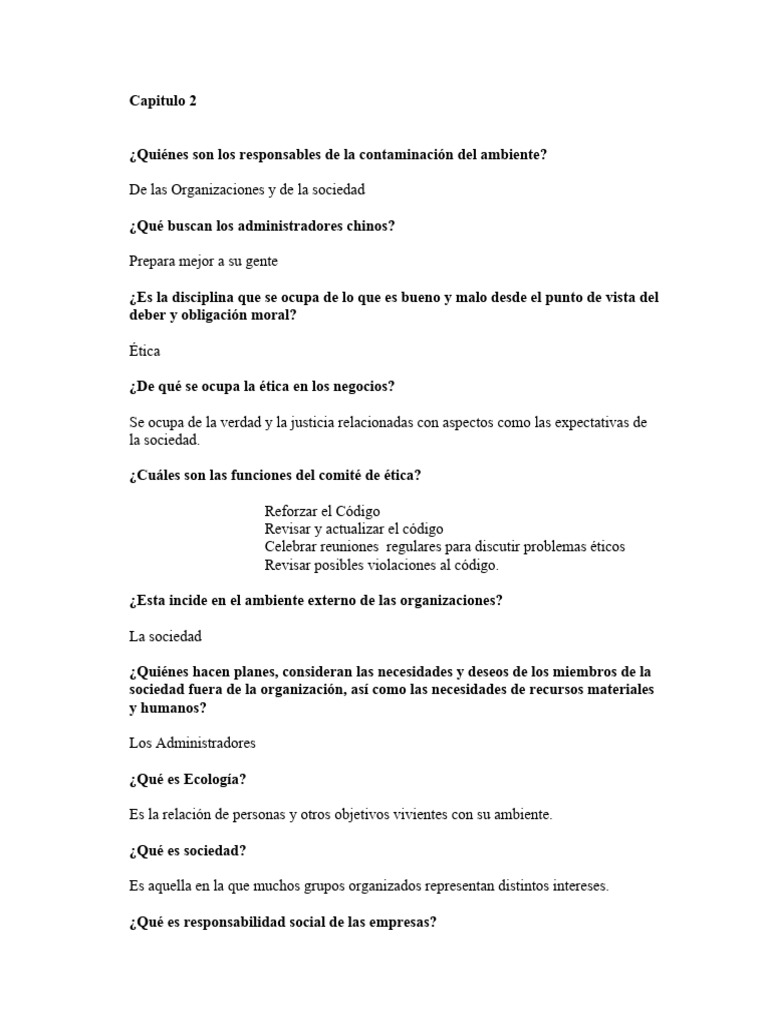 Preguntas Capitulo 2 Admon | PDF