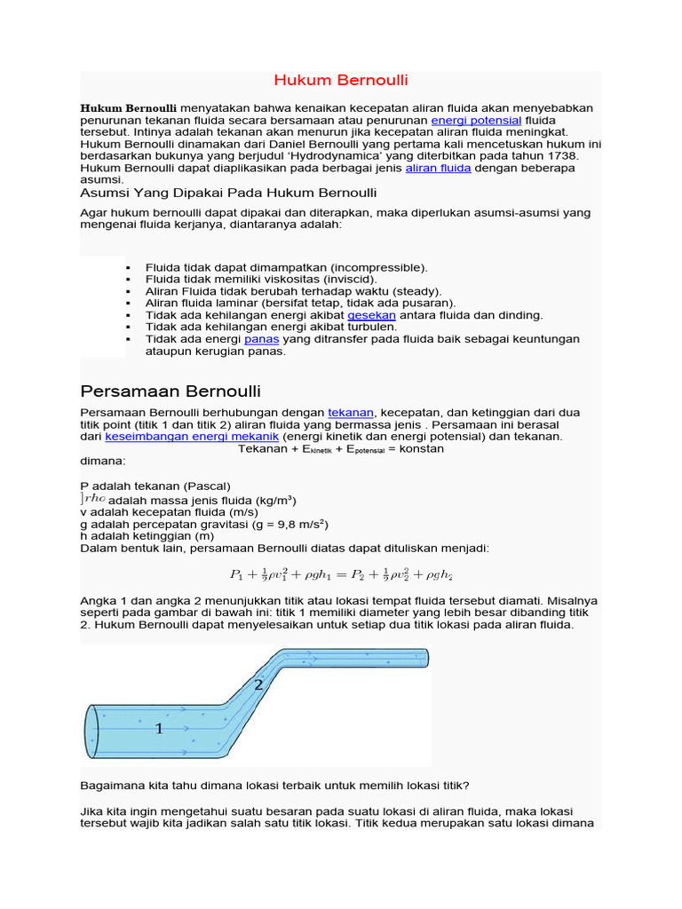 Hukum Bernoulli | PDF