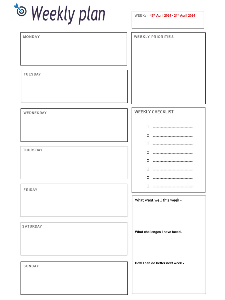 Weekly Planner Till June 7th | PDF | Battles | Military Operations