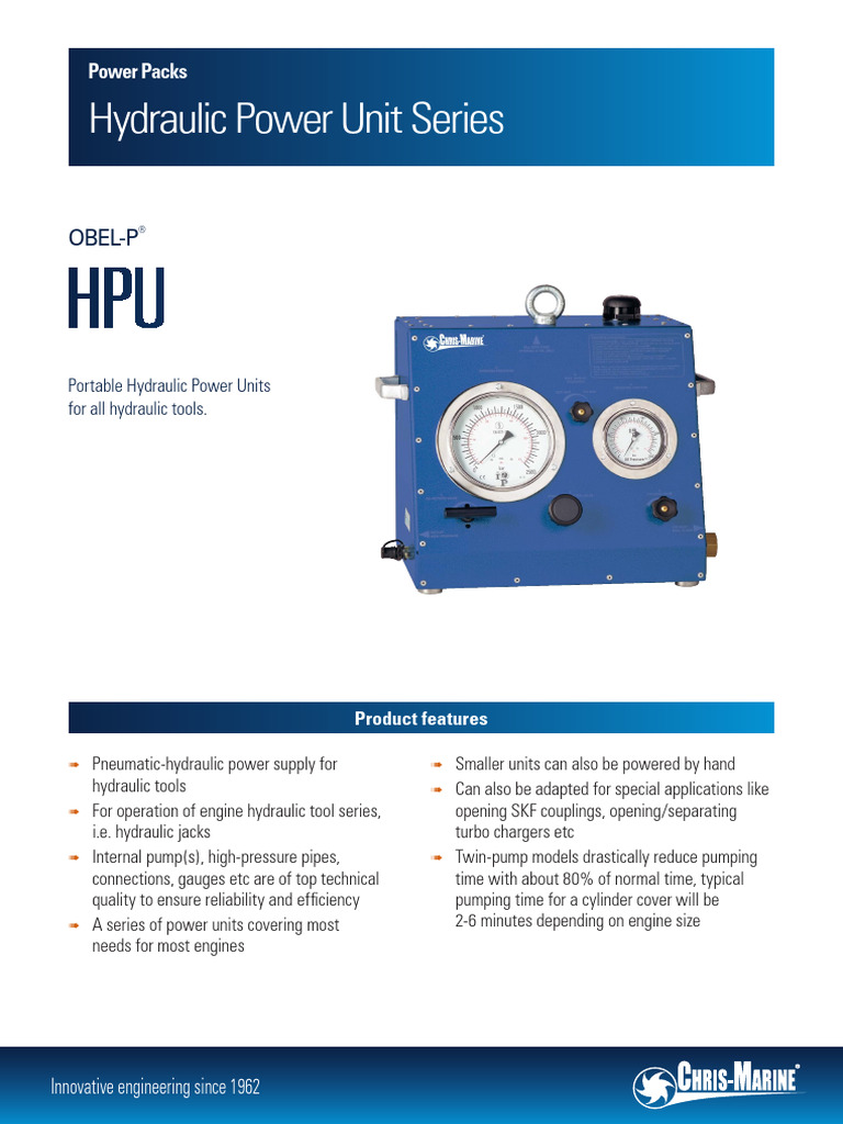 Hydraulic Power Unit Series: Obel-P | PDF | Pump | Mechanical Engineering
