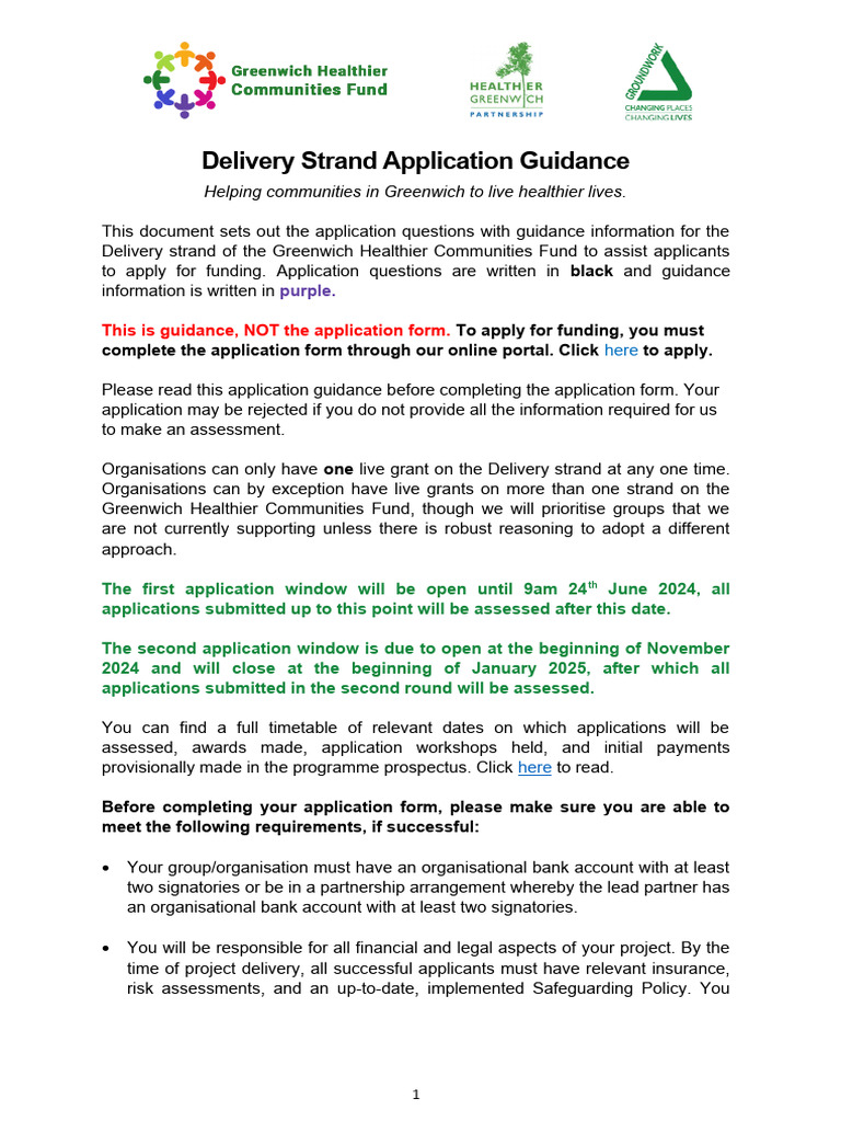 Application-Guidance-Delivery-Strand-V3 | PDF