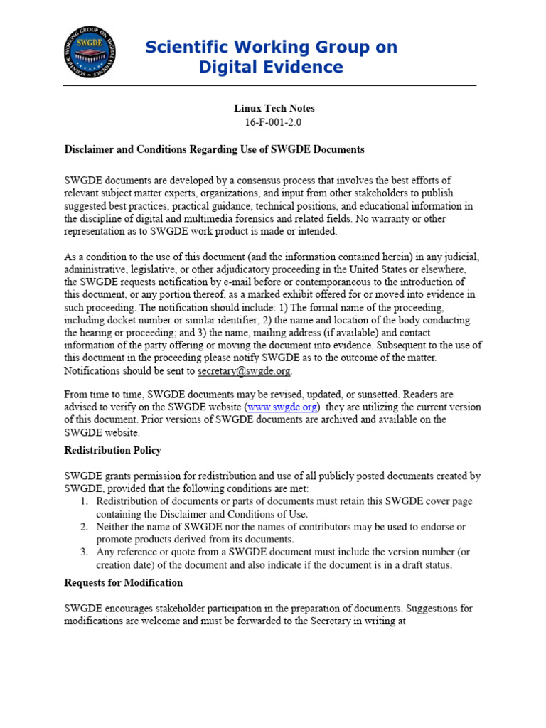 2023 03 31 SWGDE Linux Technical Notes 16 F 001 2.0 | PDF | File System ...