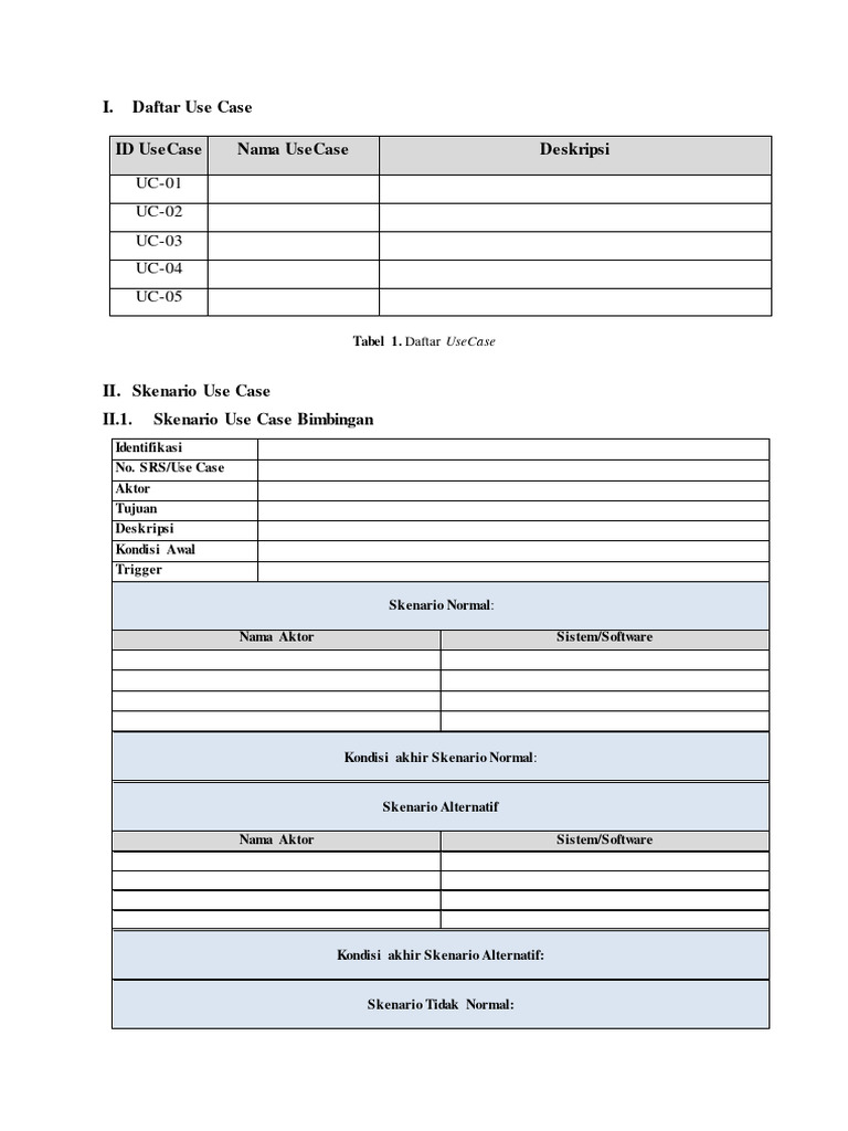 Template Use Case Scenario | PDF