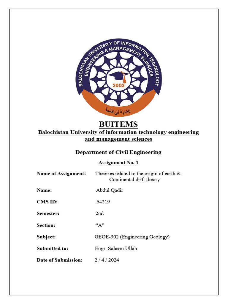 Geology Assig 1 Pdf Plate Tectonics Stars