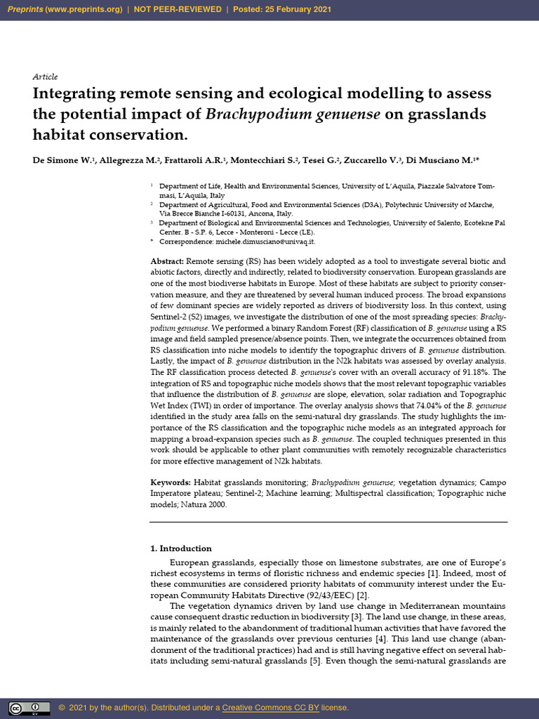 Read - Integrating Remote Sensing and Ecological Modelling | PDF ...