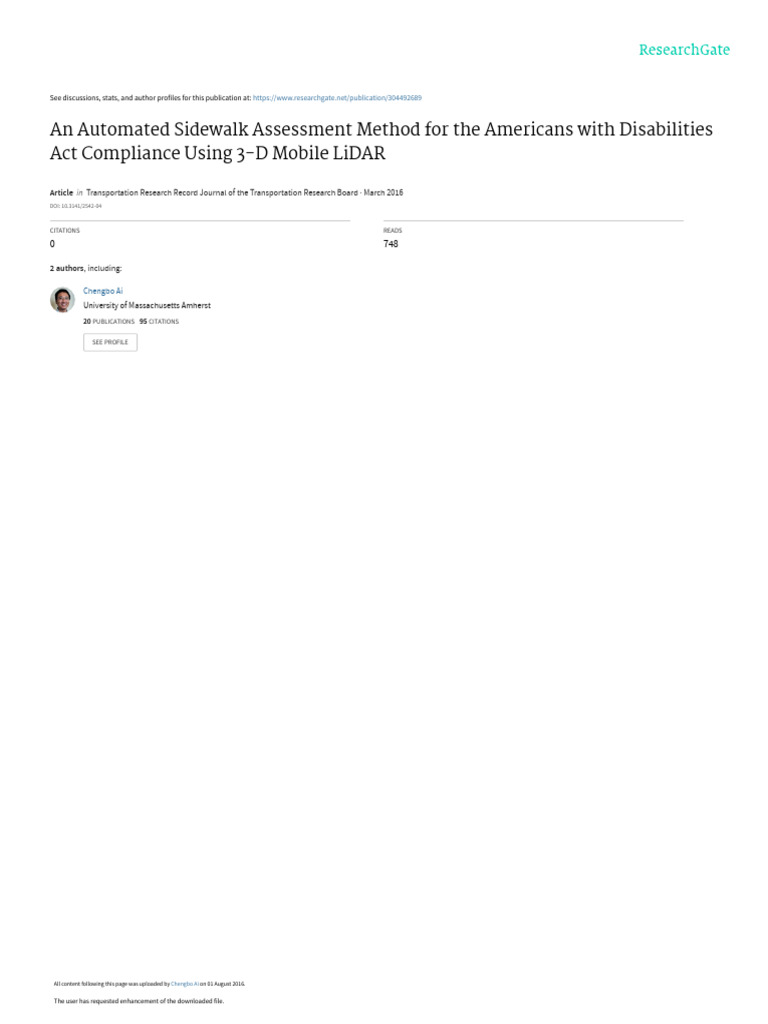J TRB 2016 Lidar Ada Paper | PDF | Lidar | Accessibility