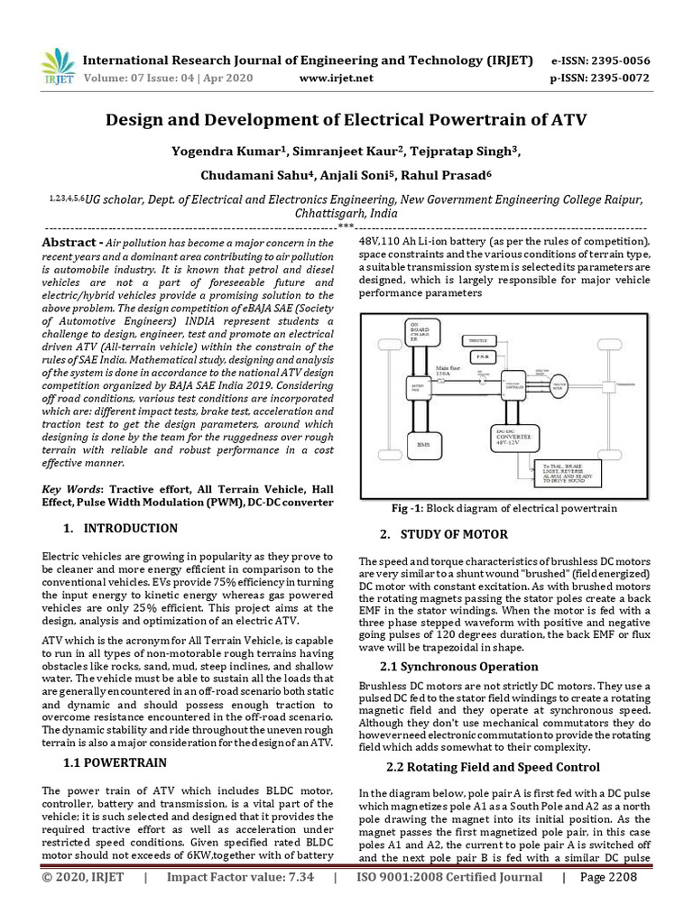 Irjet V7i4421 | Download Free PDF | Electric Motor | Power Inverter