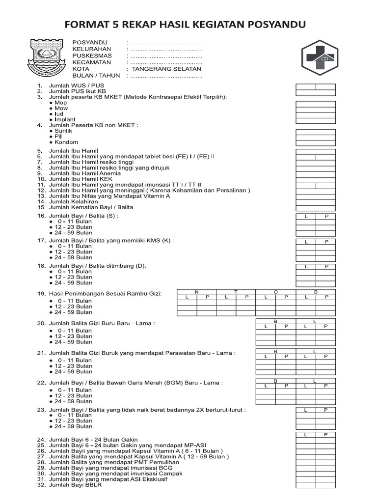 76 - Format 5 Rekap Hasil Posyandu | PDF