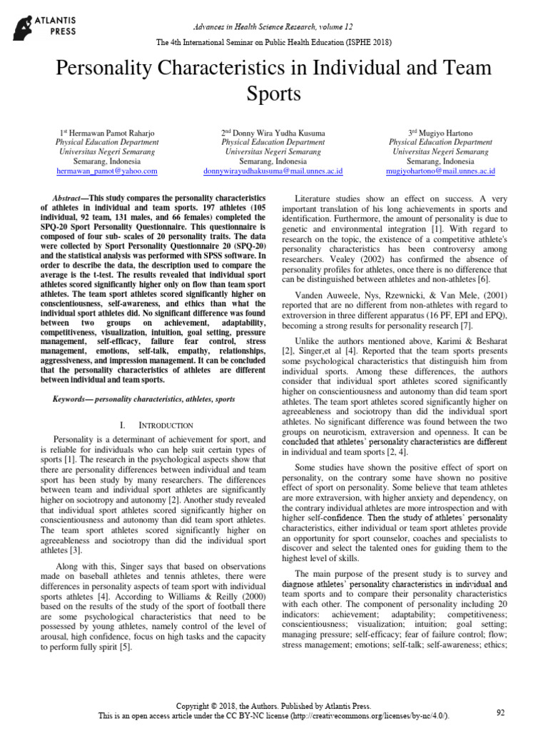 Personality Characteristics in Individua | PDF | Psychology ...