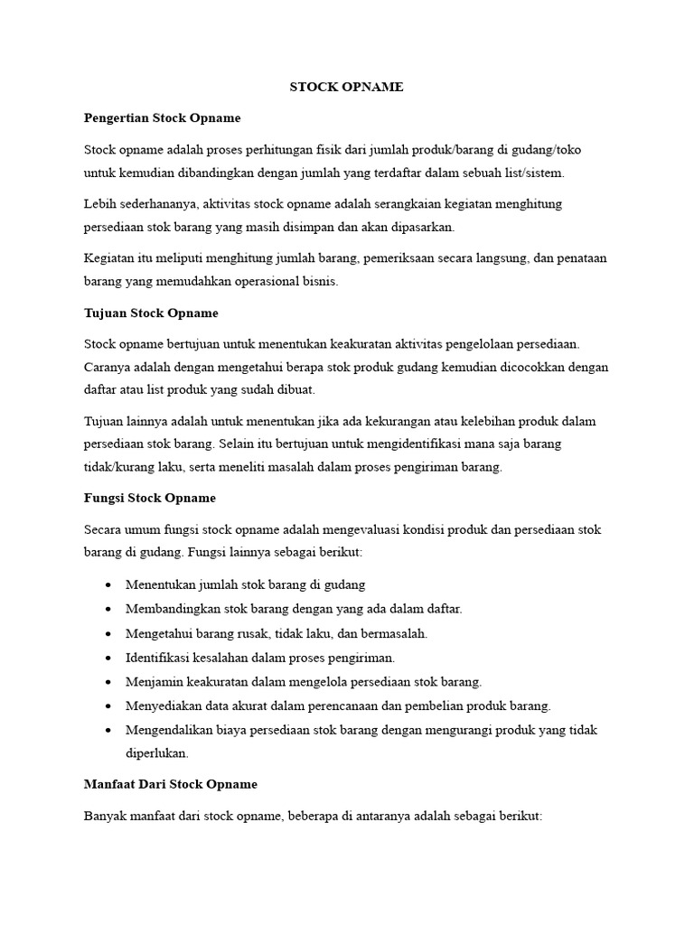 Stock Opname | PDF