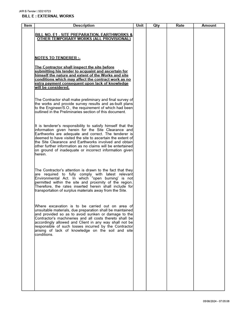 BQ External Works | PDF | Concrete | Brick