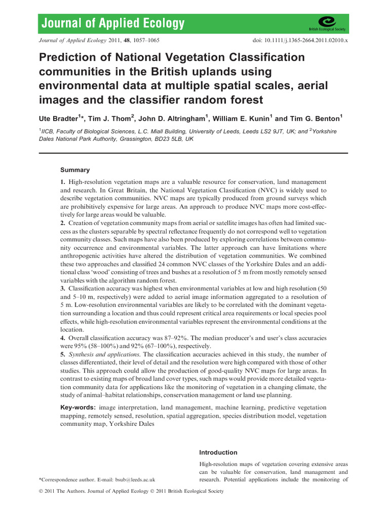 READ - Prediction of National Vegetation Classification | PDF ... READ - Prediction of National Vegetation Classification | PDF ...