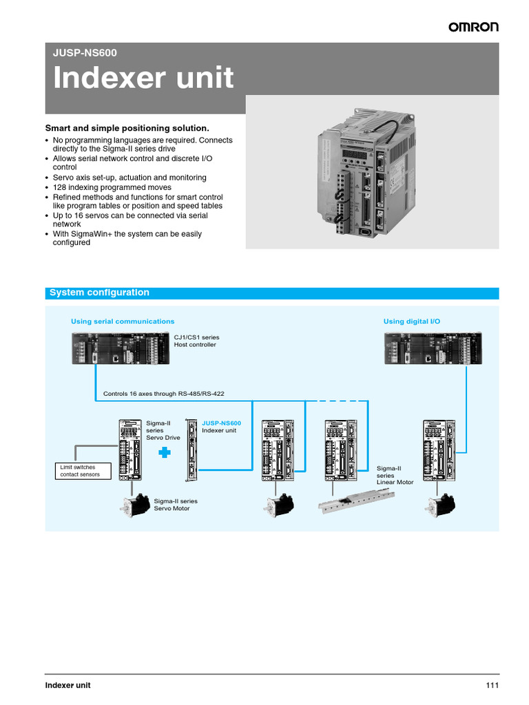 Indexer Unit: JUSP-NS600 | Download Free PDF | Servomechanism | Computing