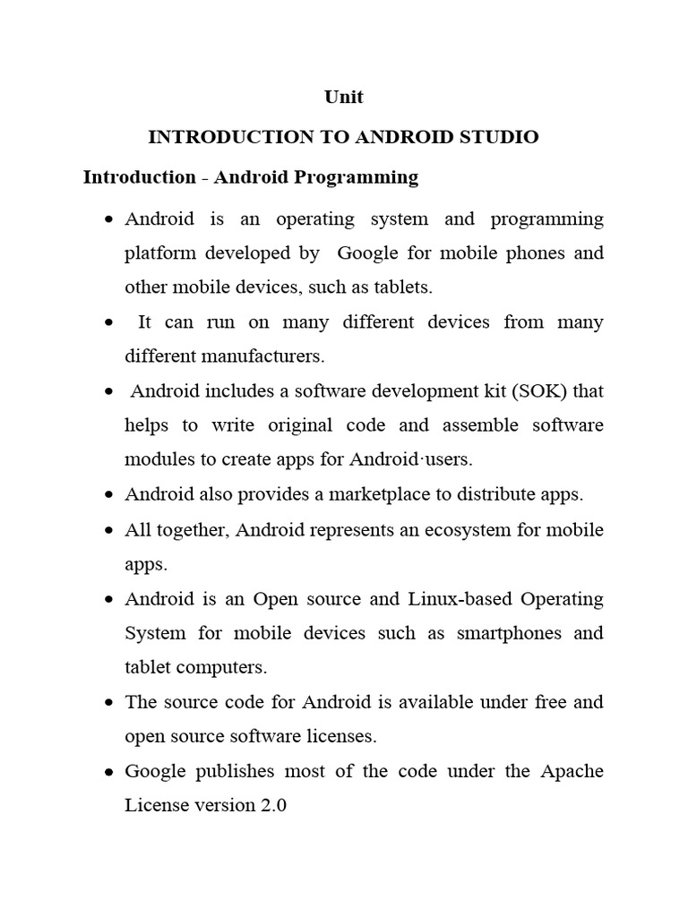 ANDROID STUDIO Architecture | Download Free PDF | Android (Operating System) | Application Software