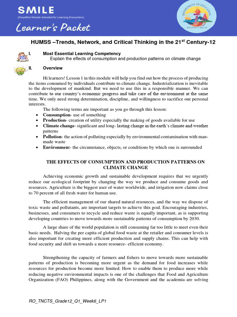 Consumption, Production, and Climate Impact | PDF | Agriculture | Food ...
