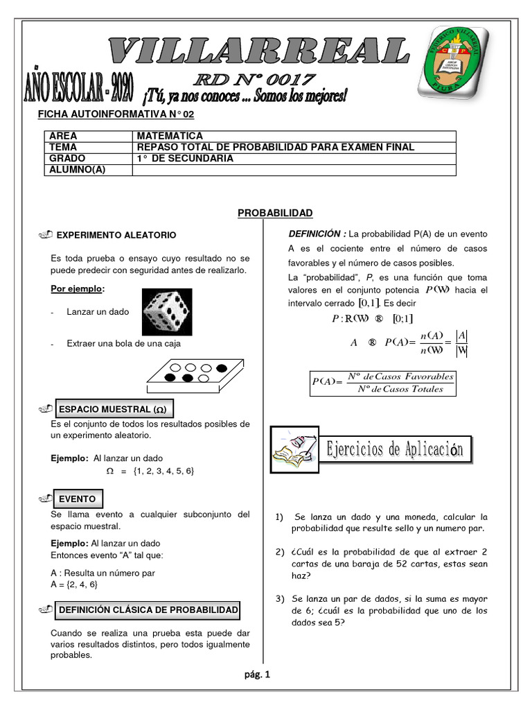 Probabilidad Repaso Final de RM | PDF | Teoría de probabilidad | Matemáticas