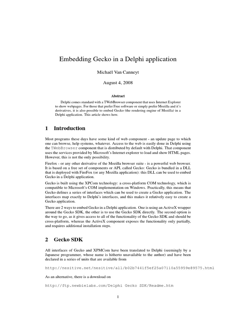 Geckosdk | PDF | Component Object Model | Internet Explorer