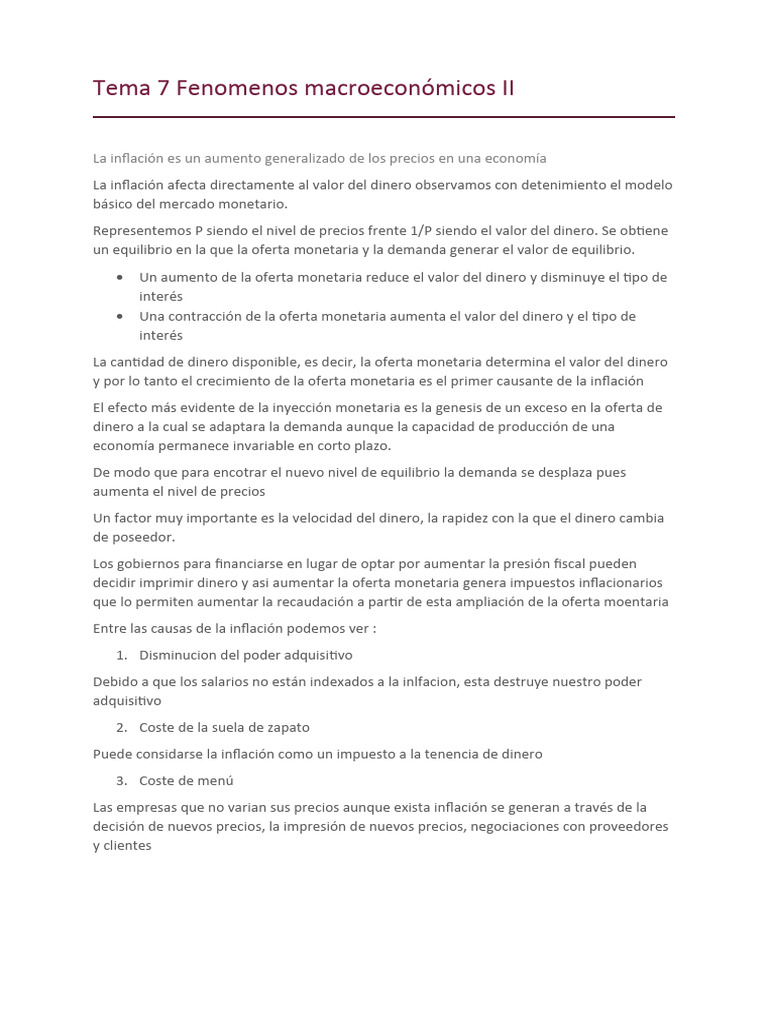 Tema 7 Fenomenos macroeconómicos II | PDF